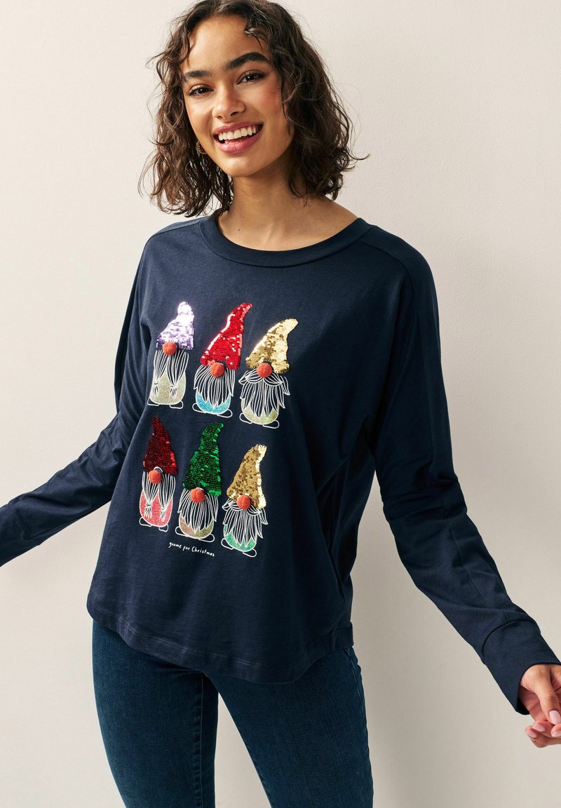 Next GONK SEQUIN EMBELLISHED CHRISTMAS - Camiseta de manga larga - navy ...