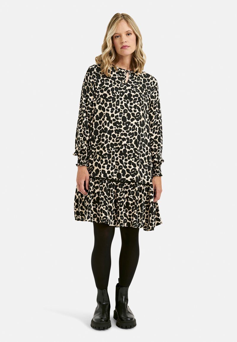 Smith&Soul VOLANT HEM - Jerseykleid - black print/schwarz - Zalando.de