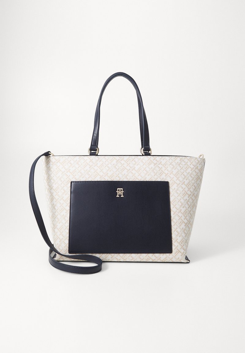 Tommy Hilfiger DISTINCT TOTE MONO - Handbag - space blue/dark blue ...