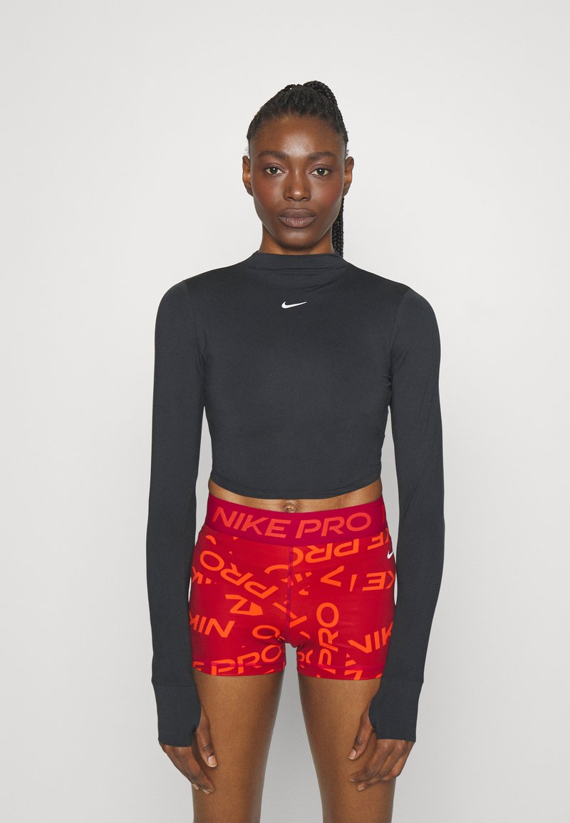 Nike Performance W NK ONE LUXE DF LS CROP ESS - Top s dlouhým rukávem - black/silver/černá ...