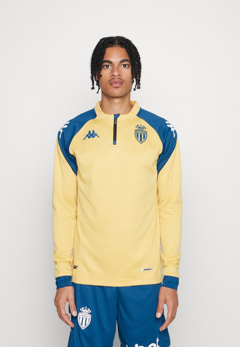 Kappa AS MONACO TRAINING SWEAR PLAYER - Club wear - yellow mustard/blue darkness/yellow - Zalando.ie