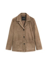 Massimo Dutti Lederjacke - mottled brown/braun meliert - Zalando.at