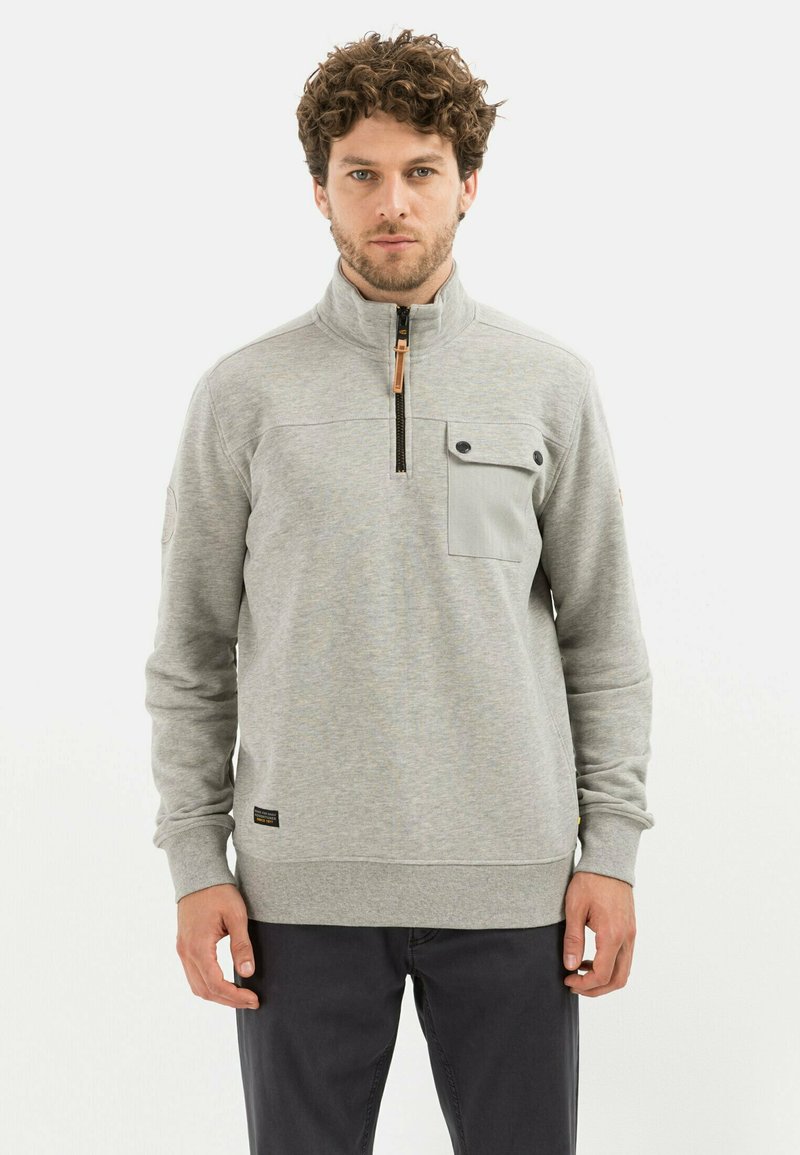 camel active MIT STEHKRAGEN - Sweatshirt - stone grey/grau - Zalando.de