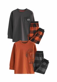 Next CHECK 2 PACK REGULAR FIT - Pyjamas - orange black gamer/svart ...