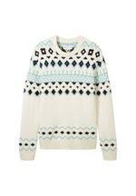 TOM TAILOR DENIM GEMUSTERTER - Strickpullover - wool white/weiß - Zalando.at