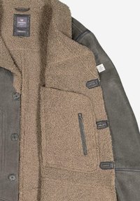 Engbers Leather jacket - grau/grey - Zalando