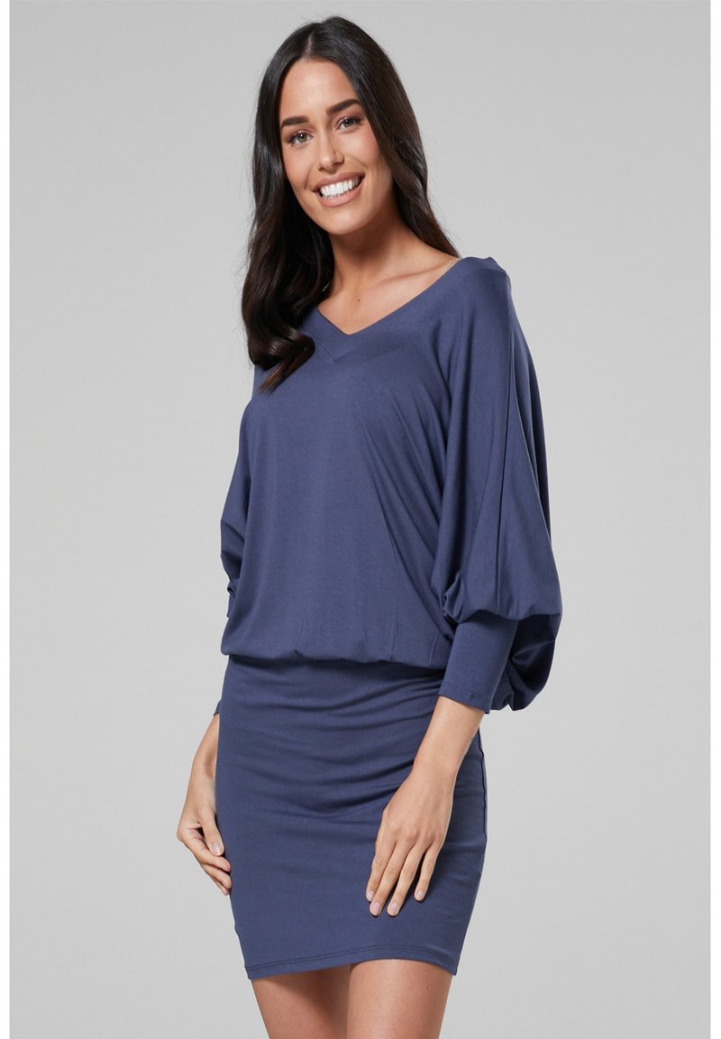 Chelsea Clark V-NECK - Jersey dress - blue-grey - Zalando.ie