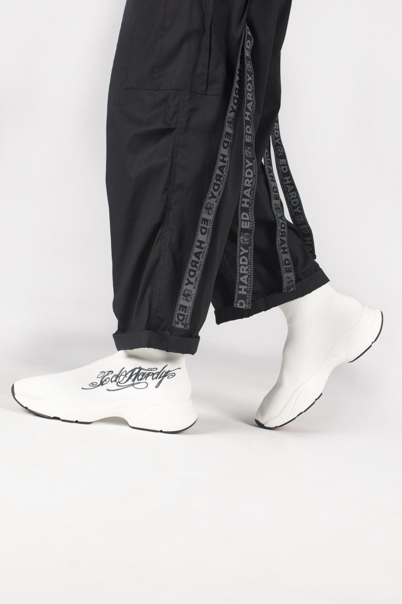 Ed Hardy SCRIPT ED RUNNER - Baskets montantes - white charcoal/blanc ...