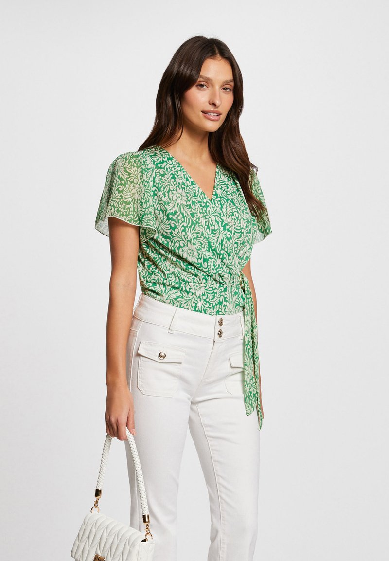 Morgan Short Sleeved Blouse Vert Zalando Fr