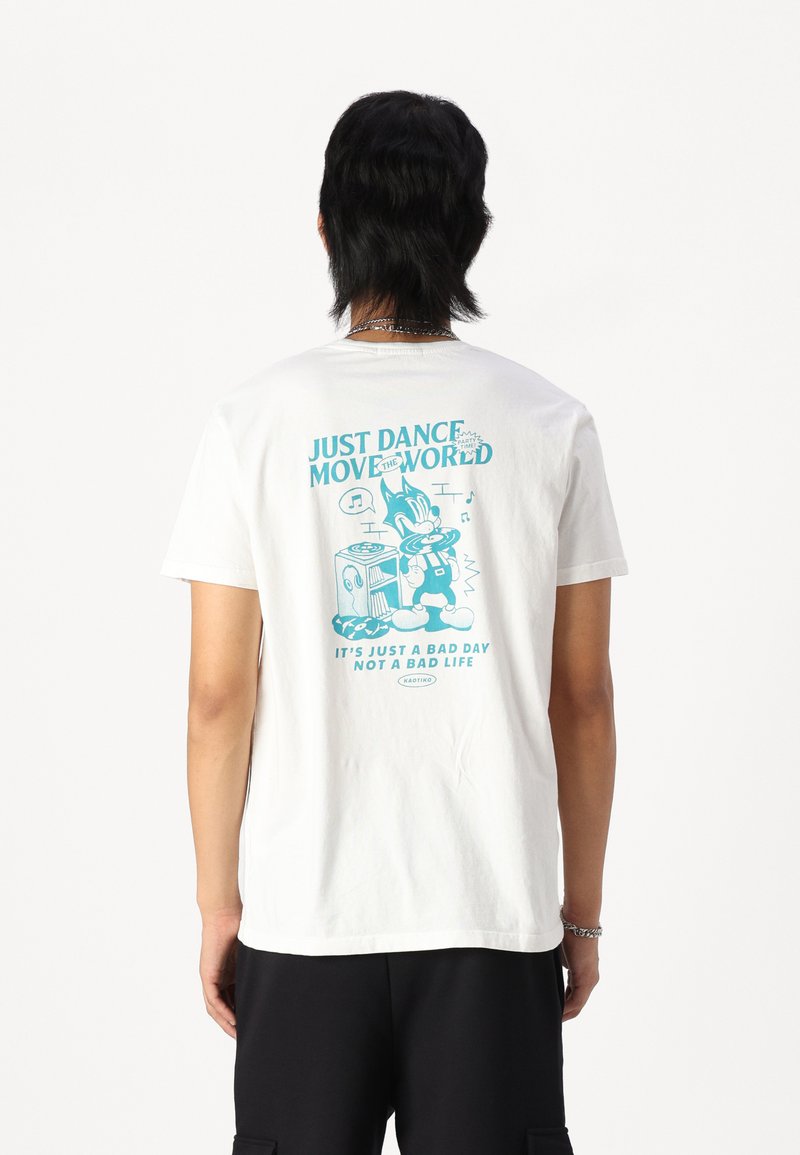 Kaotiko JUST DANCE CAT MUSIC UNISEX - Print T-shirt - white/black ...