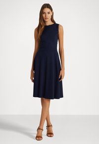 Lauren Ralph Lauren PONTE FIT AND FLARE DRESS - Vestito di maglina - lighthouse navy/blu ...