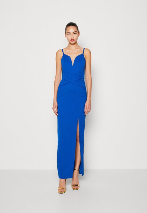 WAL G. V NECK RUFFLE SLEEVE MIDI DRESS - Kokteilikleit/peokleit - black ...