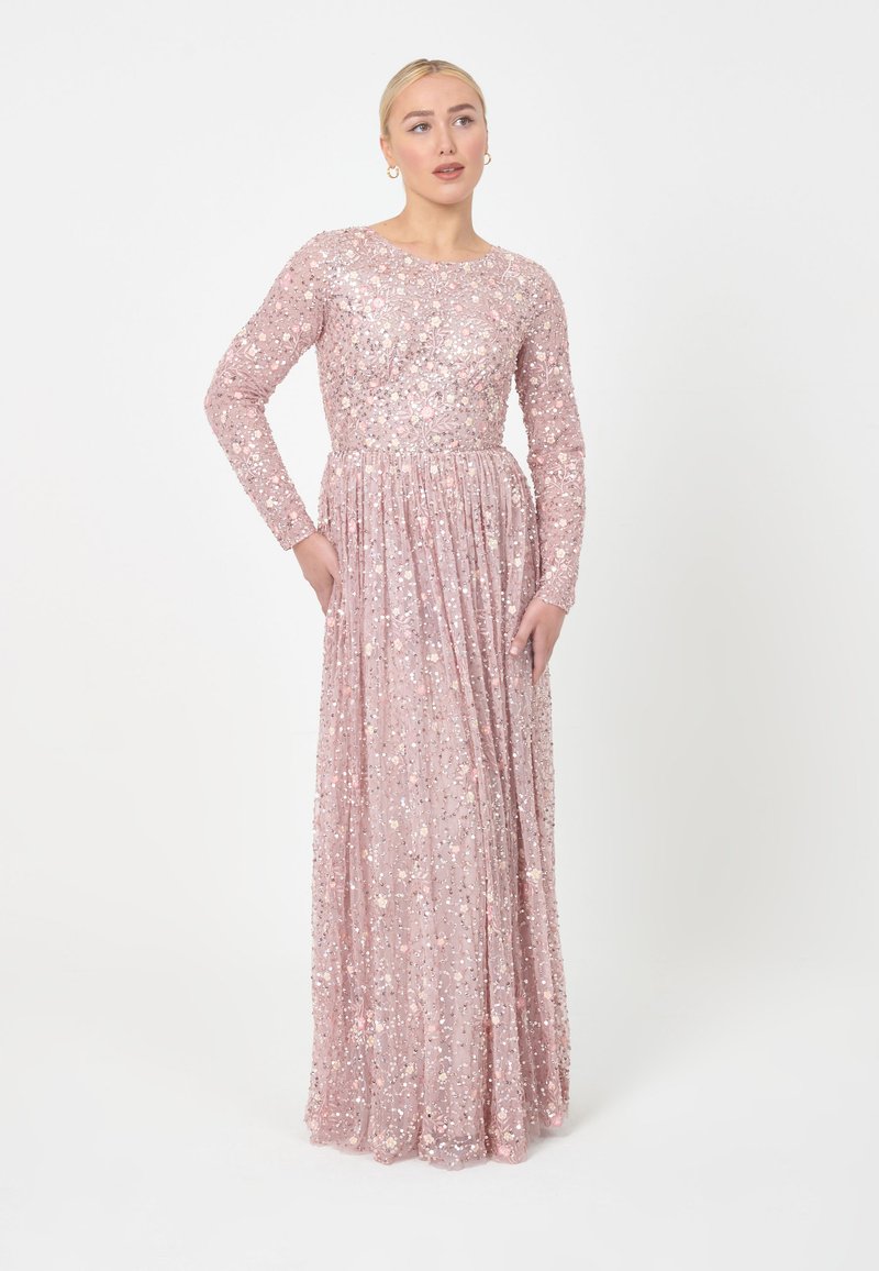 Maryisa EMBELLISHED SEQUINS MODEST - Gallakjole - frosted pink/lys pink ...
