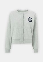 GAP LOGO CROPPED CARDIGAN - Sweatjacke - light heather grey/schwarz ...