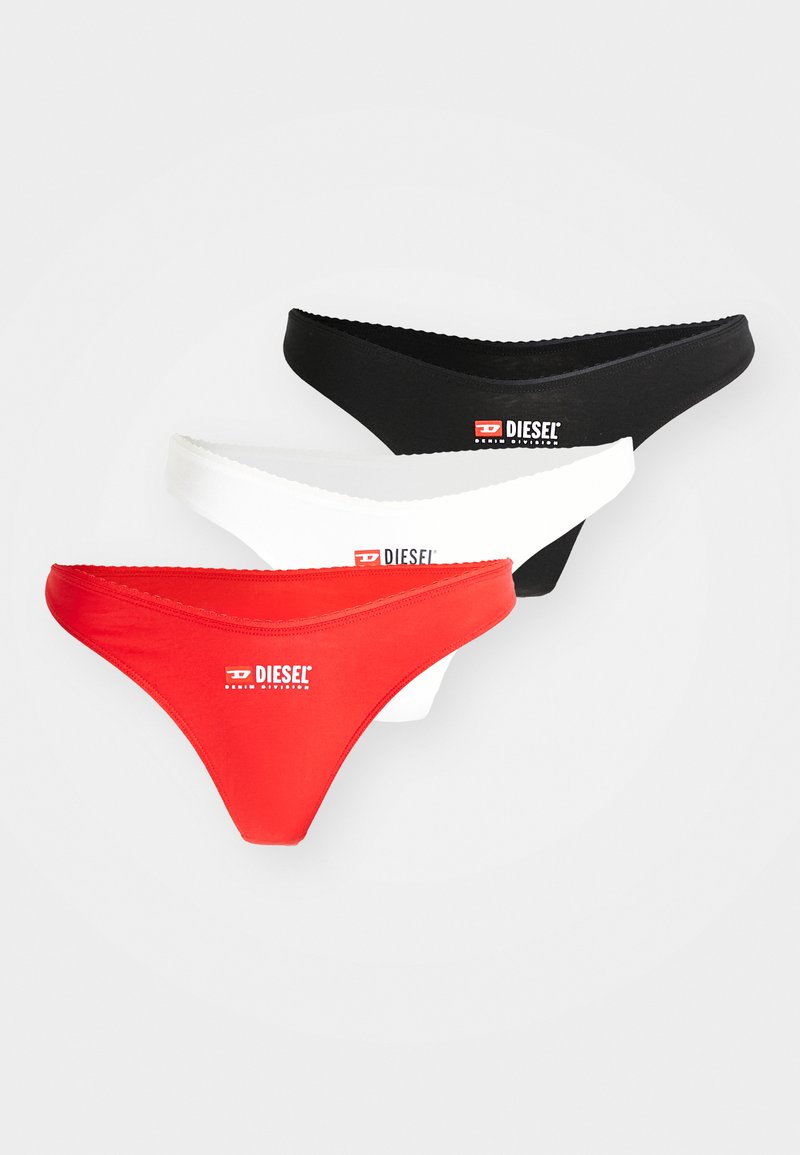 Diesel PUNCHY CORE 3 PACK - Stringtruse - black/red/white/hvit - Zalando.no