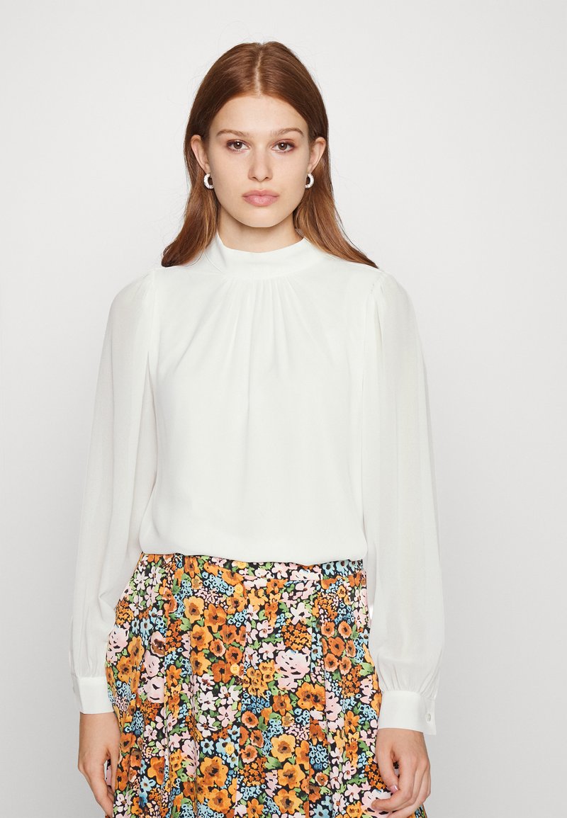 Object JMILA L/S HIGH NECK NOOS - Blouse - cloud dancer/off-white - Zalando.ie