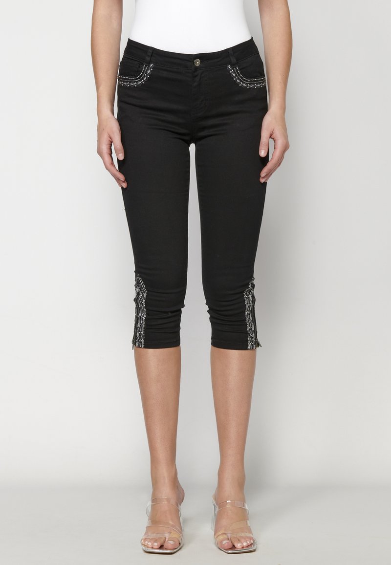 Koroshi PIRATE - Jeans Shorts - black/schwarz - Zalando.at