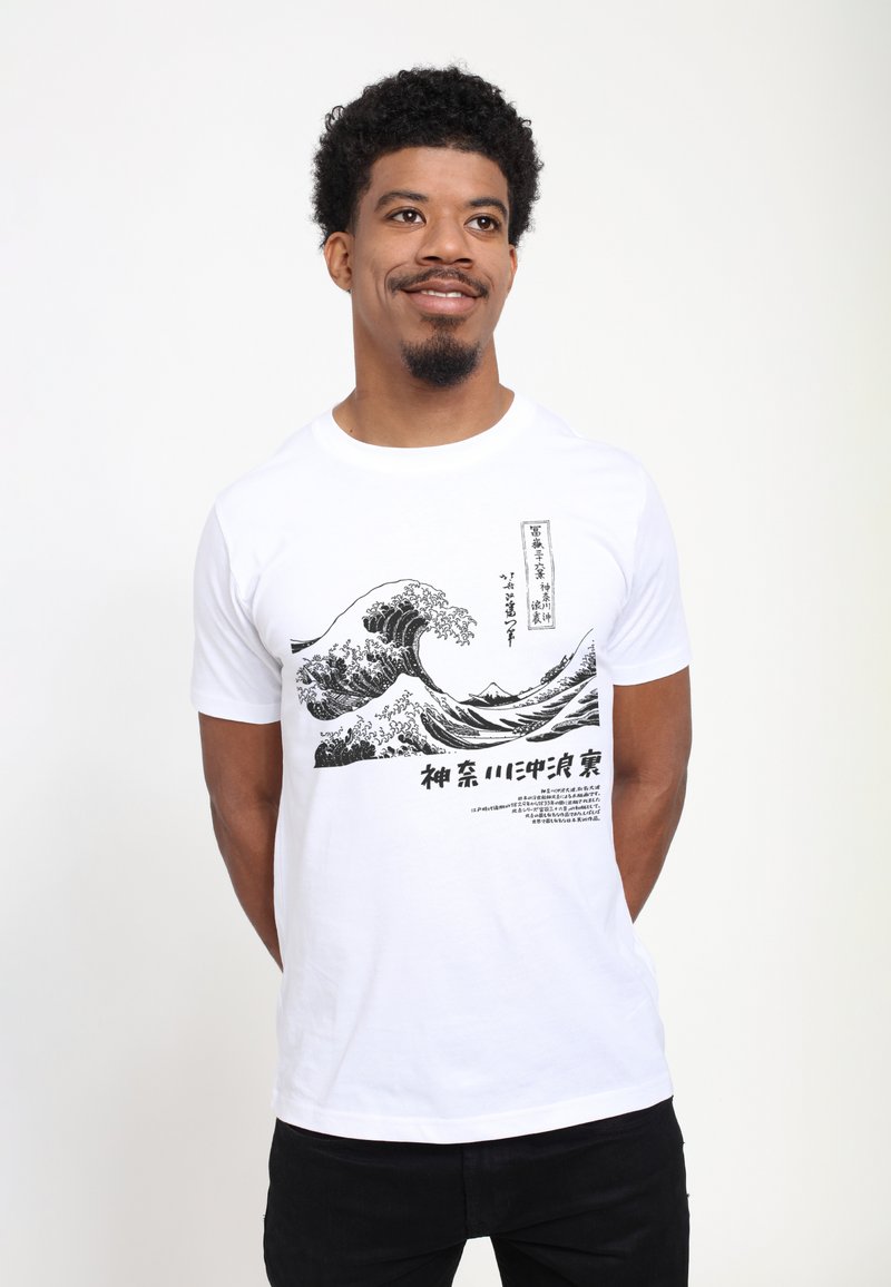 apoh London APOH HOKUSAI MONO - Triko s potiskem - white/bílá - Zalando.cz