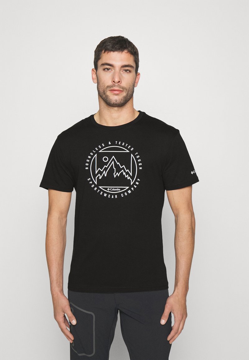 Columbia RAPID RIDGE GRAPHIC TEE - T-Shirt print - black / boundless ...