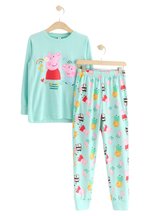 Lindex SET WITH PEPPA PIG - Nachtwäsche Set - light dusty turquoise ...