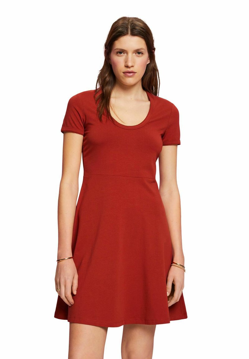 edc by Esprit Jersey dress - terracotta new/dark brown - Zalando.co.uk