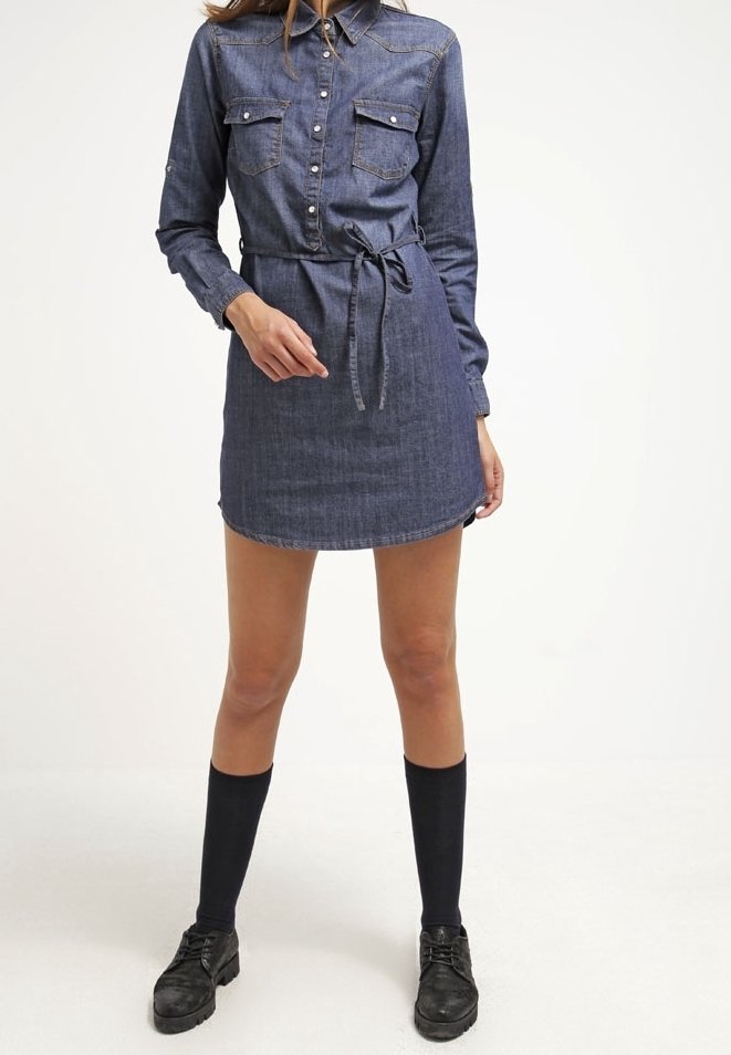 Springfield Shirt dress - blue - (Pre-owned) - Zalando
