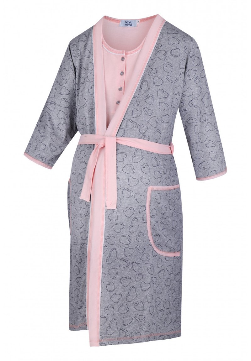 Happy Mama HOSPITAL ROBE SET LABO - Nightie - graphite/dark grey ...