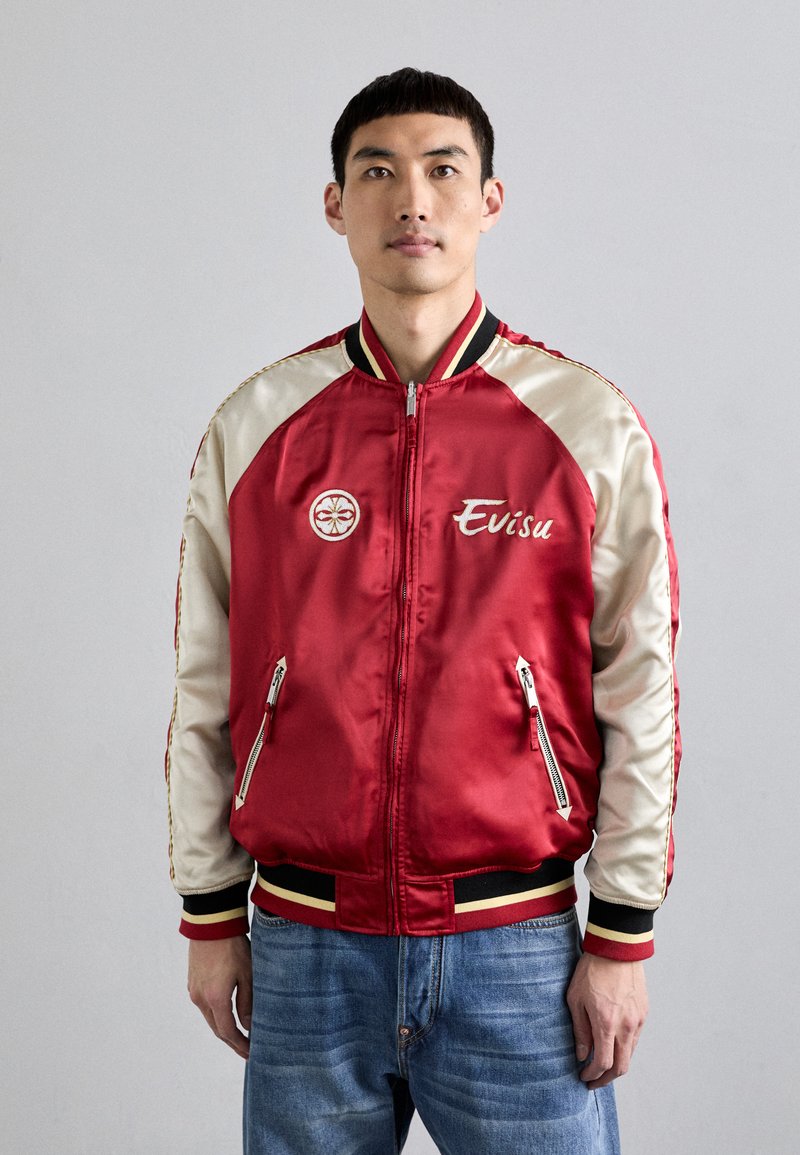 Evisu SEAGULL WAVE 2 FACE SOUVENIR JACKET - Bomber Jacket - dark red ...