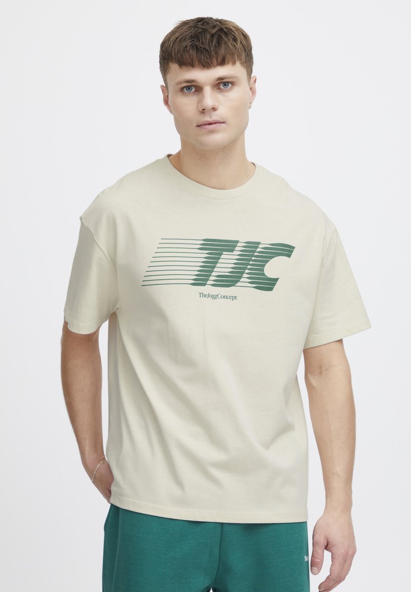 TheJoggConcept SILAS LOGO - T-Shirt print - birch/beige - Zalando.de
