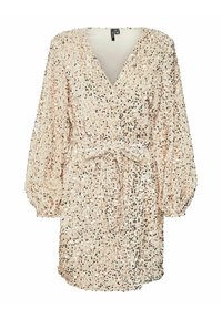 Vero Moda BELLA WRAP SHORT - Cocktailklänning - pumice stone/beige ...