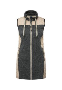 LAURASØN MIXED TEXTURE ZIP UP - Veste sans manches - mottled marine ...