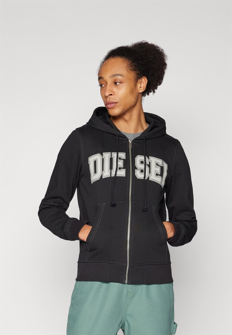 Diesel GINN HOOD ZIP - Felpa con zip - black/nero - Zalando.it
