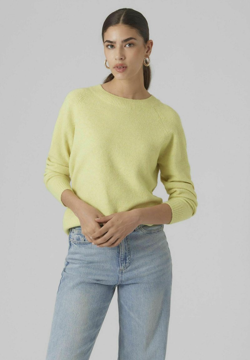 Vero Moda VMDOFFY O NECK - Trui - Sulphur Spring/geel - Zalando.nl