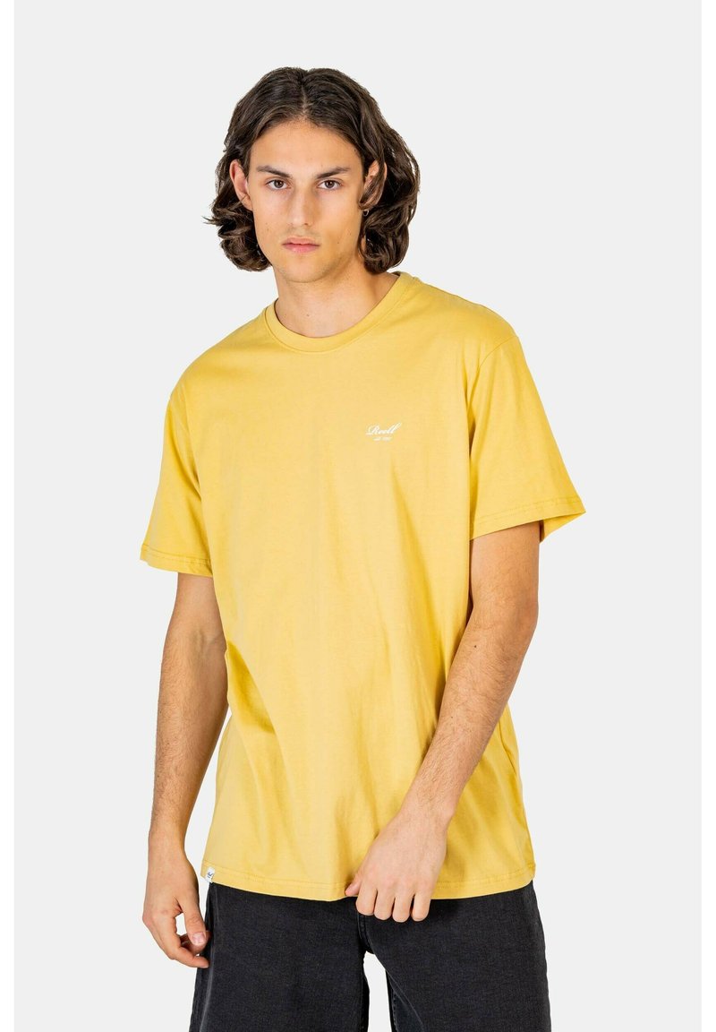 Reell STAPLE LOGO - T-Shirt basic - moon yellow/dunkelgelb-meliert ...