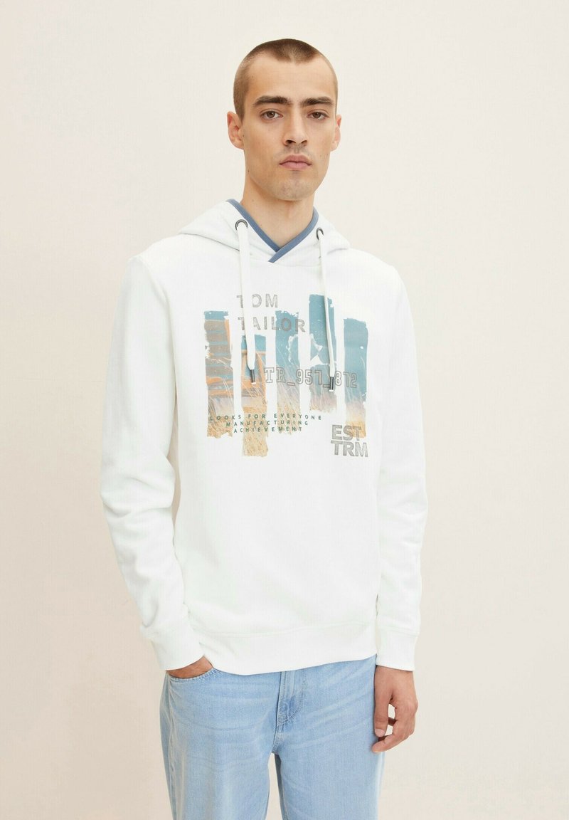 TOM TAILOR Jersey con capucha - off white/crema - Zalando.es