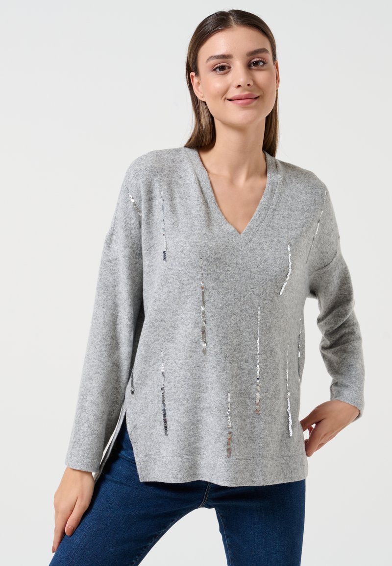 Jimmy Key Sweter/szary - Zalando.pl