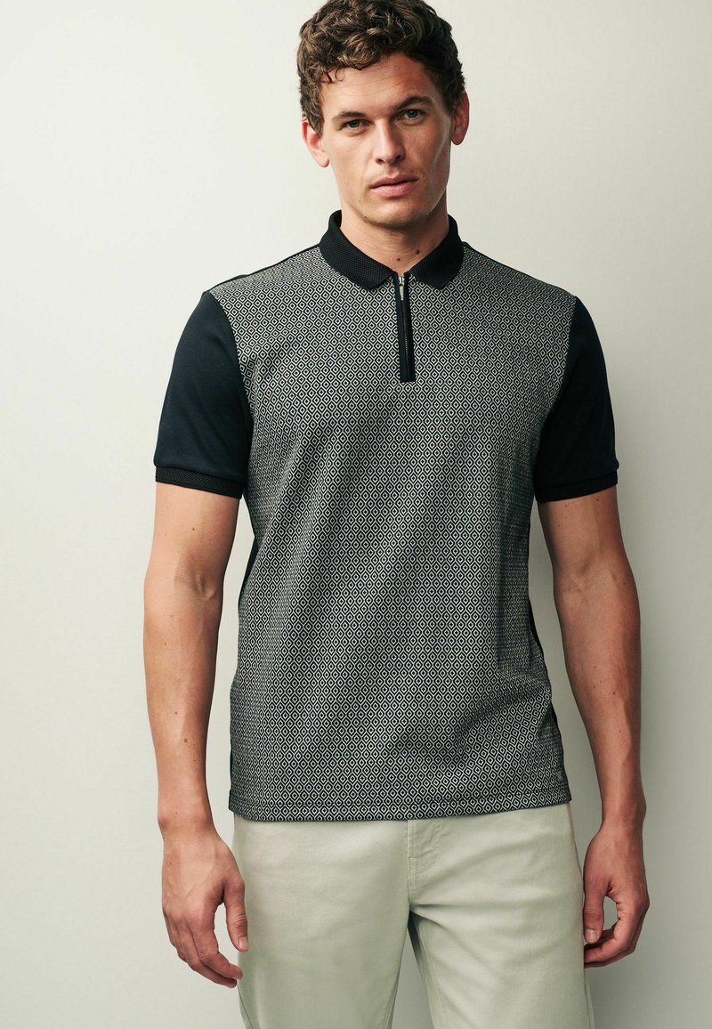 Next PATTERN - Poloshirt - black green/schwarz - Zalando.de