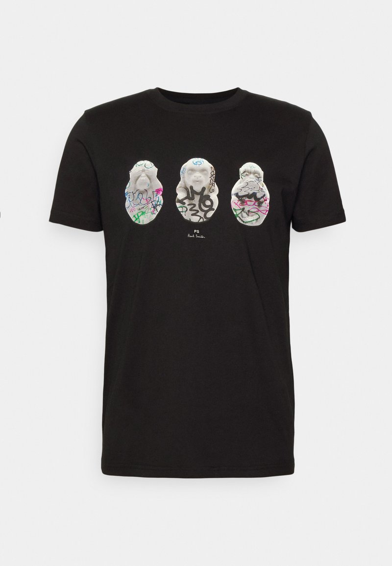 PS Paul Smith SLIM FIT GRAFFITI MONKIES - T-shirts med print - black ...
