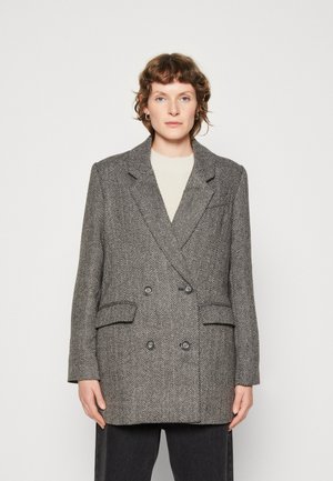 La Strada Unica PENNY PIN STRIPED - Kort kappa / rock - medium grey ...
