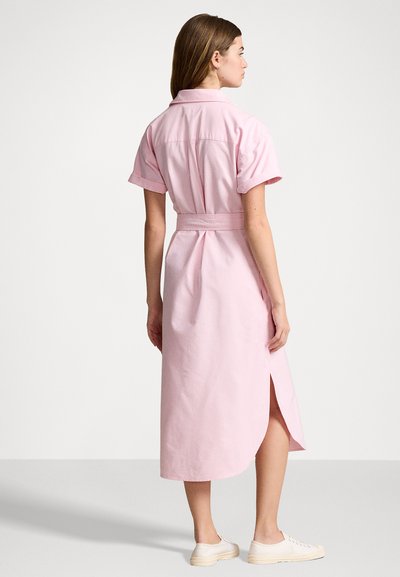 Polo Ralph Lauren BELTED SHORT SLEEVE OXFORD SHIRTDRESS - Blusenkleid - bath pink/pink - Zalando.de