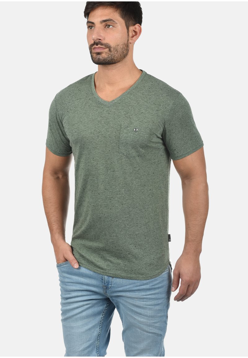 Solid TEDROS - T-Shirt basic - climb ivy/grey denim - Zalando.de