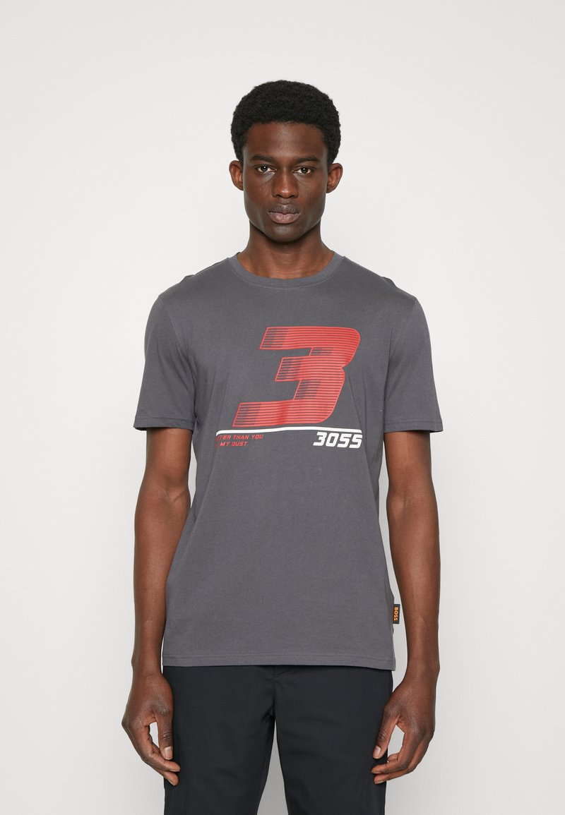 BOSS Print T-shirt - dark grey - Zalando.co.uk