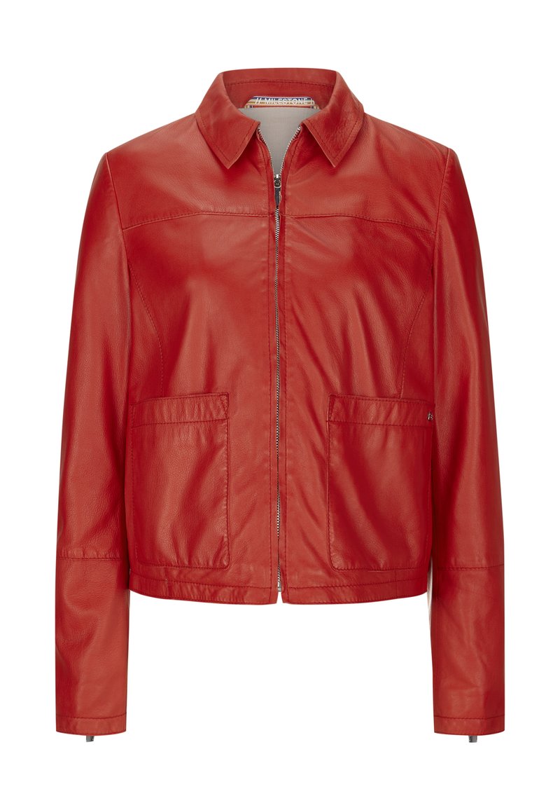Milestone MSMALLOW - Leather jacket - rot/red - Zalando