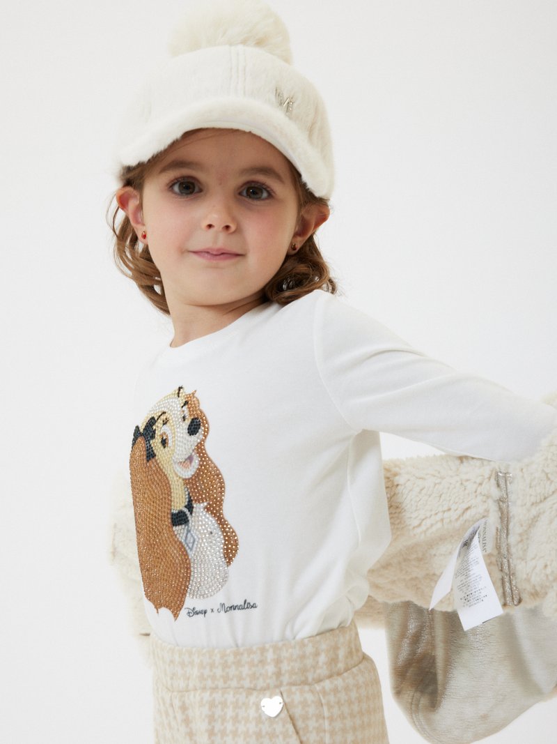 Monnalisa LADY AND THE TRAMP DISNEY - Long sleeved top - panna/white ...