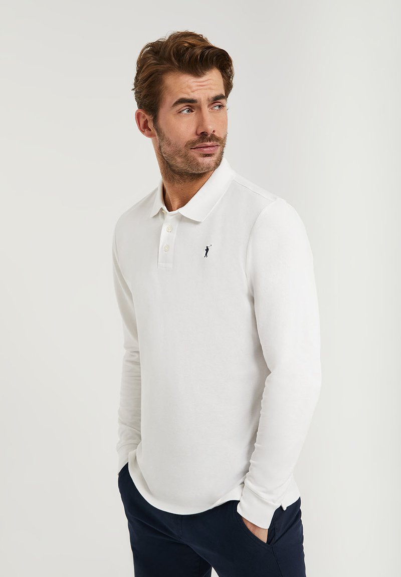 Polo Club LONG SLEEVE REGULAR FIT - Poloshirt - white/wit - Zalando.nl