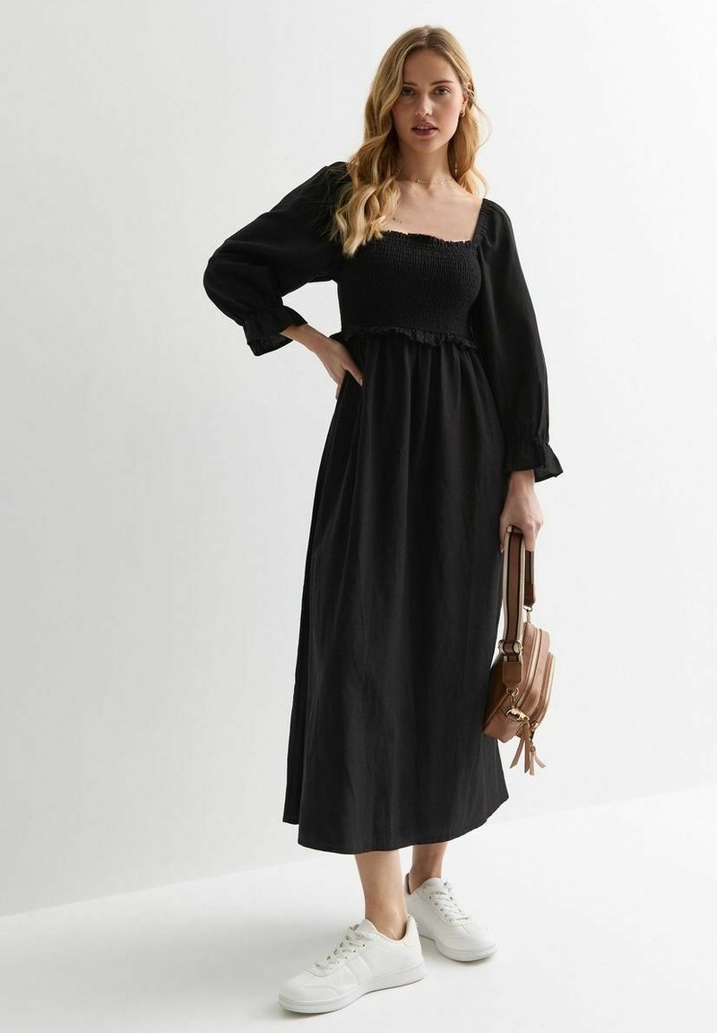 New Look SQUARE NECK MIDI - Maxi-jurk - black/zwart - Zalando.nl