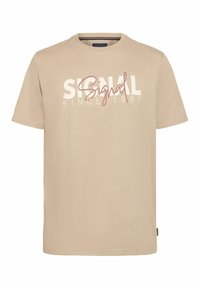 Signal T-shirt med print - dry teak/beige - Zalando.se