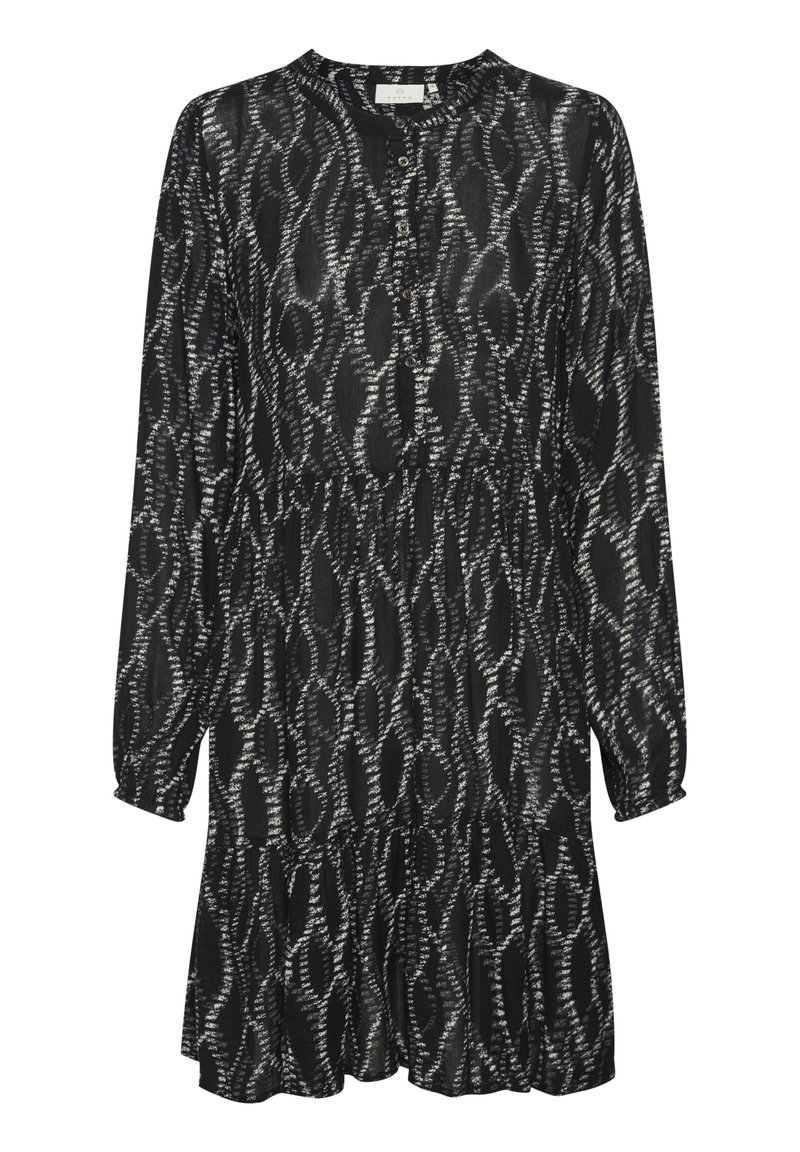 Kaffe KAEVITY AMBER - Blusenkleid - black grey graphic simili/schwarz ...