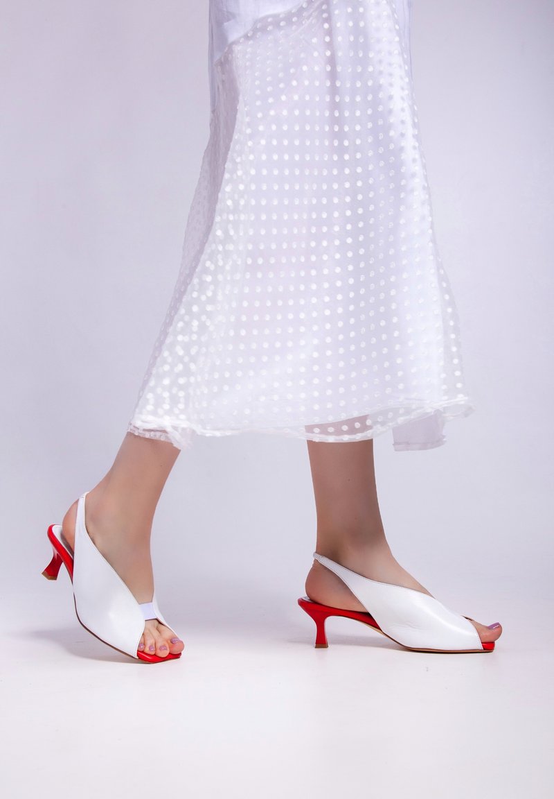 Cesare Gaspari SLINGBACK - Sandały/biały - Zalando.pl