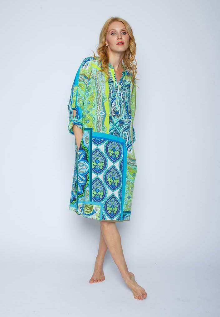 Emily van den Bergh Blusenkleid - aqua_green/mehrfarbig - Zalando.de